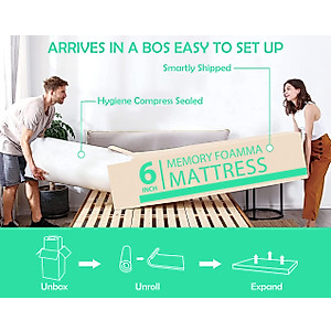 HWGEBY 6 Inch King Size Mattress, King Mattress Bamboo Charcoal Gel Infused Mattress, Green Tea Mattress Certipur US Certified, King Mattress in a Box Firm Mattress for Sleep and Pressure Relief