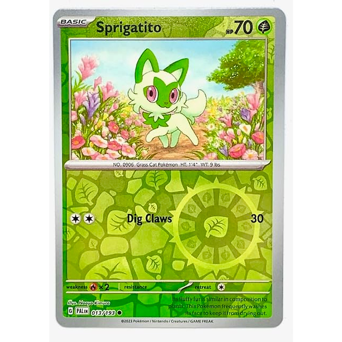 Pokemon - Sprigatito 013/193 - Paldea Evolved - Reverse Holo Pokemon Card - Foil