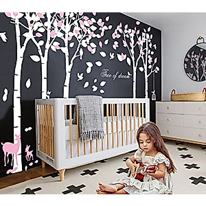 Giant Jungle Tree Wall Decals for kids room decor, Nursery wall decal, kids wall decor (White)