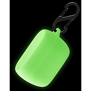 Geiomoo Silicone Case Compatible with Jabra Elite 4 Active, Protective Cover with Carabiner (Luminous Green)