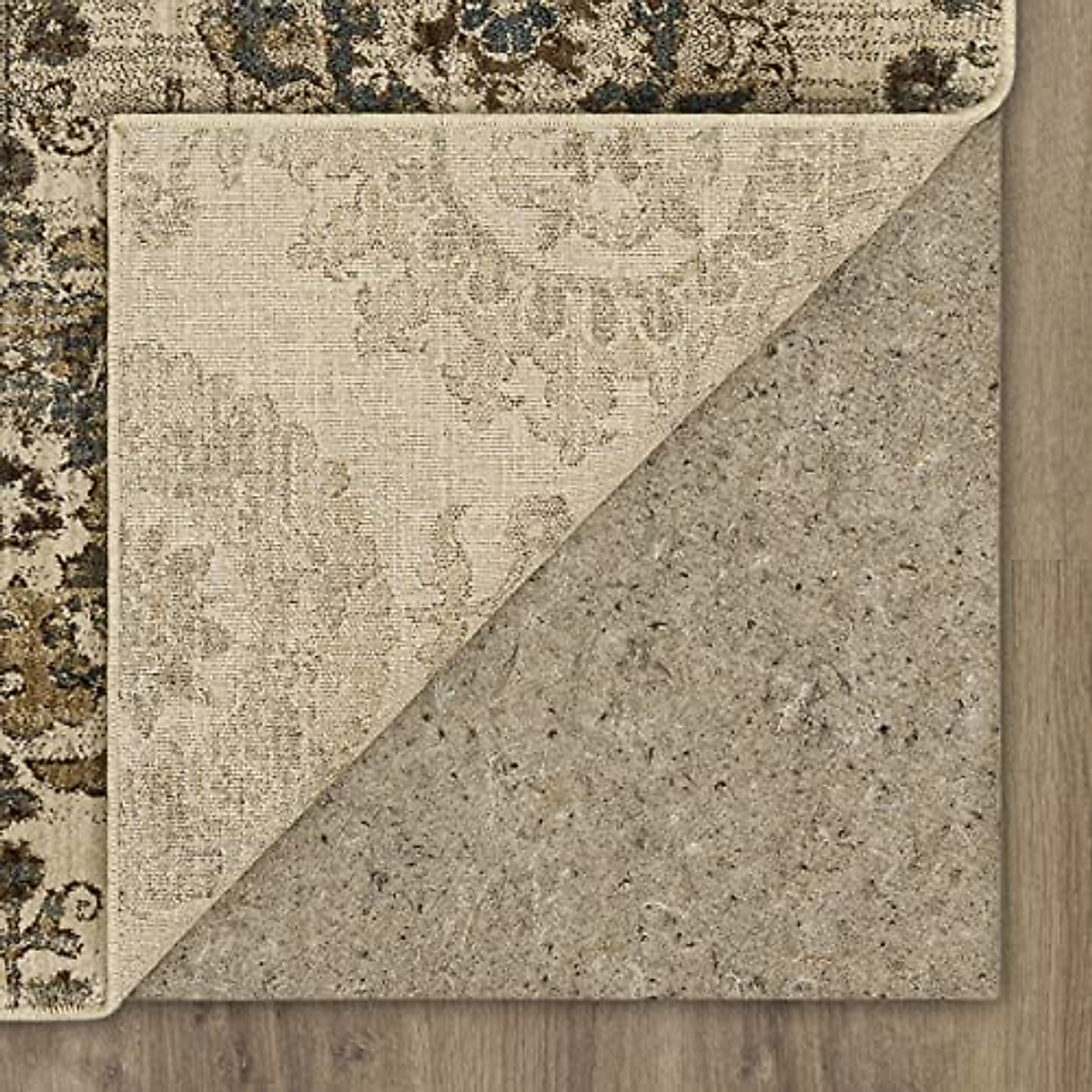 Mohawk Home Belgravia Transitional Geometric, Ornamental Gray 8' x 11' Area Rug Perfect for Living Room, Dining Room, Office