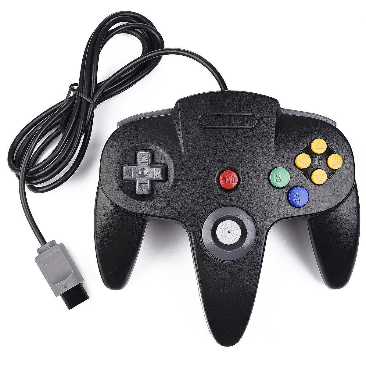 miadore N64 Classic Controller, Retro N64 64-bit Remote Gamepad Joystick for N64 Console Video Game System (Black)