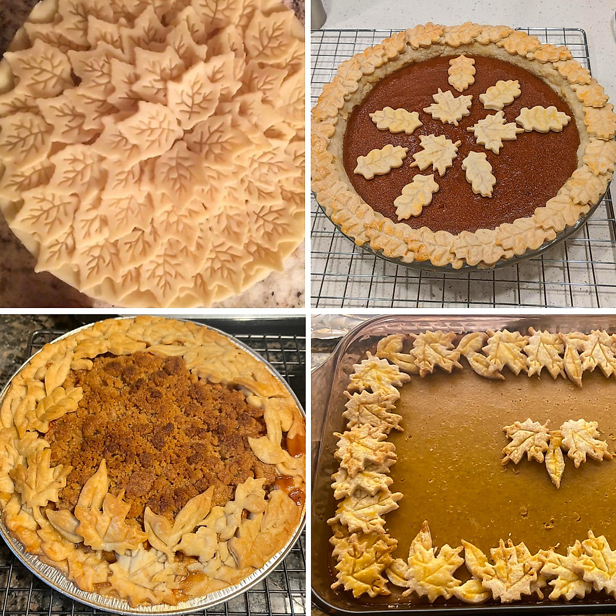 4Pcs Leaf Plunger Cutter Maple Leaf Cookie Cutter Baking Pie Crust Cutters for Thanksgiving