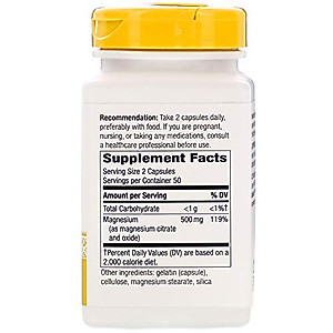 Nature's Way Magnesium,500 Mg, 100 Cap