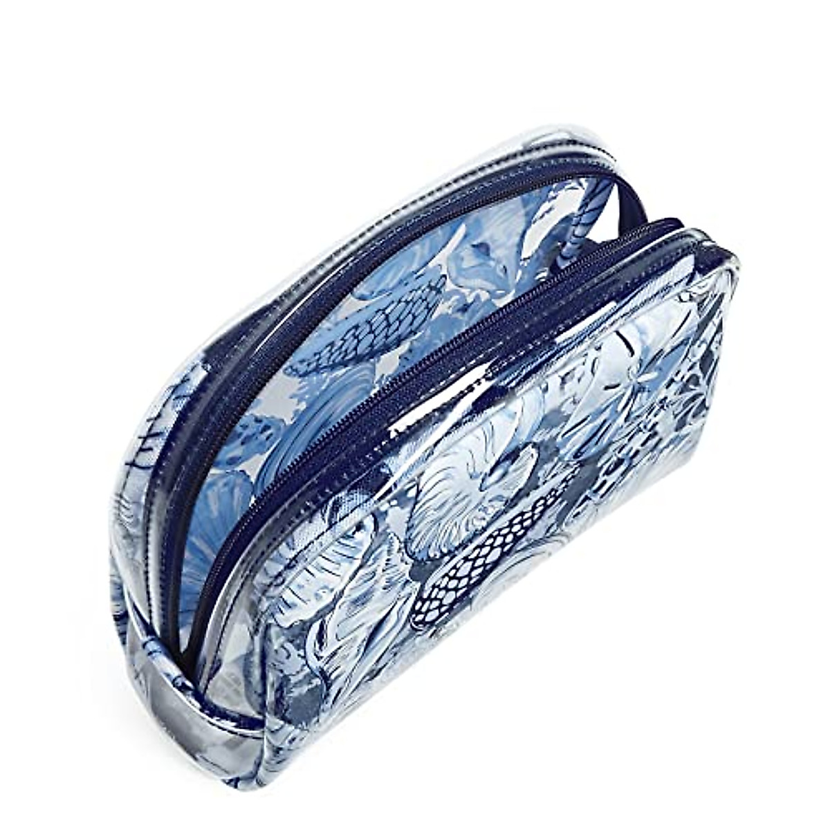 Vera Bradley Women's Beach Cosmetic Makeup Organizer Bag, Morning Shells Blue, One Size