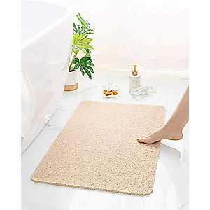 Non-Slip Bathtub Mat, 17x 30 Inch, Shower Mats for Bath Tub, PVC Loofah Bathroom Mats for Wet Areas, Quick Drying