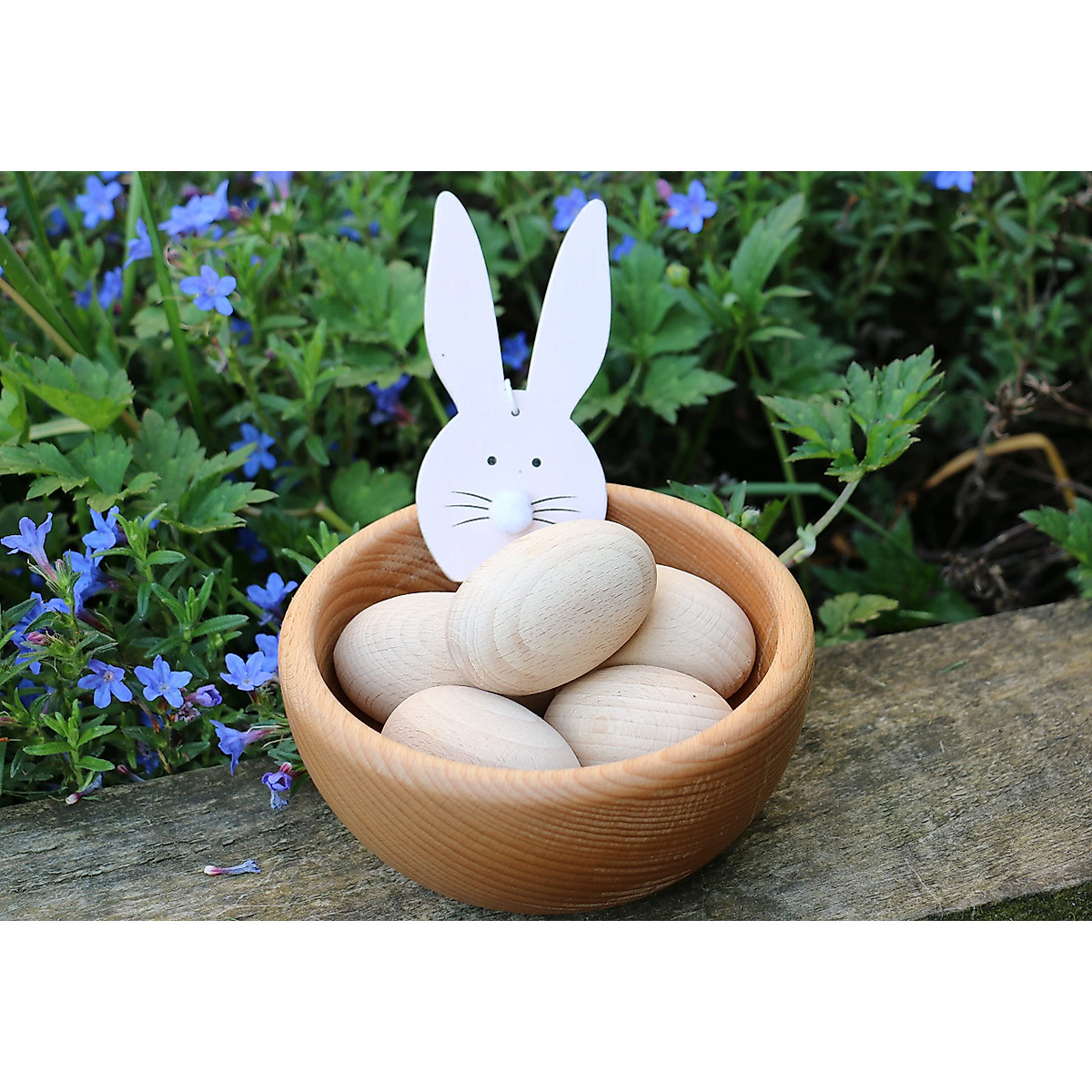 efo Wooden Eggs for Arts and Crafts or Easter Decorations - Easter Gift Idea - Great for Easter Basket Egg Hunt or Home Decor - Unpainted Eggs Set of 10