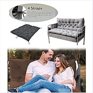 Maeppara Swing Replacement Cushions with Backrest, Waterproof Bench Cushion for Outdoor Furniture 2-3 Seater Washable, Comfy Patio Chair Cushion Garden Decoration Lawn Chair Pads