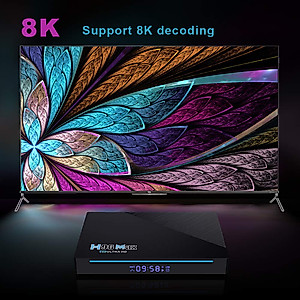 Android 11.0 TV Box H96 MAX RK3566 Quad Core 8GB RAM 64GB ROM with Dual Wi-Fi 2.4G/5.0G, BT 4.0/ 3D Ultra HD 8K/ H.265/ 1000M LAN/ USB 3.0 Smart TV Box