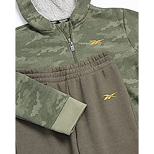 Reebok Boys' Sweatsuit Set - 2 Piece Fleece Hoodie Sweatshirt and Jogger Sweatpants (4-7), Size 8, Hunter Green