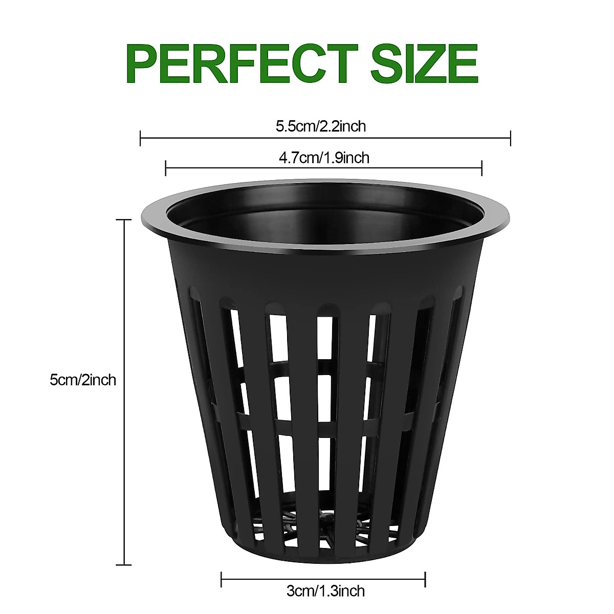 HXSEMAYIG 50PCS 2 inch Net Pots, Hydroponics Cup, Net Cups for Indoor or Outdoor Growing