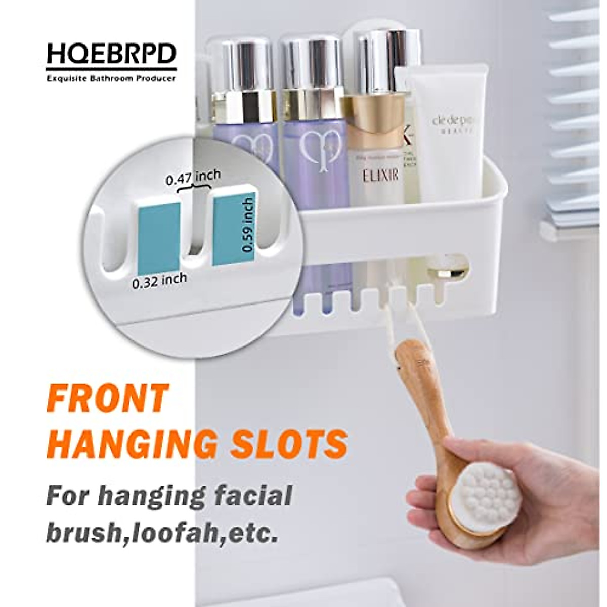 HQEBRPD Shower Caddy Suction Cup, shower organizer Reusable shower shelves No-Drilling adhesive Shower Basket Storage for Bathroom Shower Suction Caddy for Bathing supplies Gel,plastic