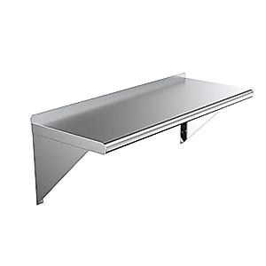 AmGood 14" X 48" Stainless Steel Wall Shelf | Metal Shelving | Garage, Laundry, Storage, Utility Room | Restaurant, Kitchen | Food Prep | NSF Certified