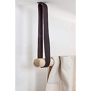 KEYAIIRA - Leather Ceiling Mounted Curtain Rod Mount - modern wardrobe clothing rack hanging hook for clothing drying rack storage bracket window treatment Scandinavian minimal hangers living room