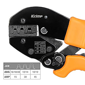 iCrimp Wire Crimping Tool for 15, 30 and 45 Amp Contacts DC Power Connector Modular Power Connector Kit