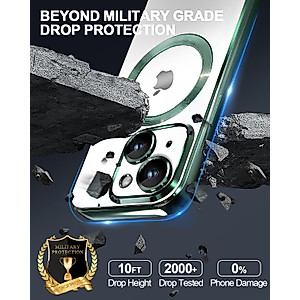 BOTOER Magnetic Matallic Glossy Designed for iPhone 14 Phone Case with Full Camera Protection [Compatible with MagSafe] for Women Girls Phone Case (6.1")-Purple