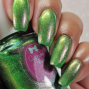 Bermuda Triangle - Grass Green Shimmer Nail Polish by Cupcake Polish