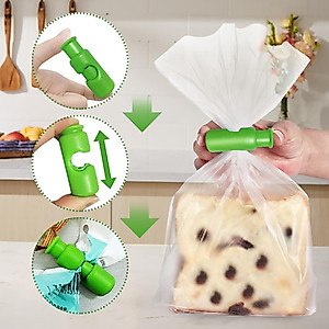 AOEMSMEISN Bread Bag Clips, Upgrade Squeeze and Lock Chips, Reusable Grocery Bag Clips (Red, 12pcs)