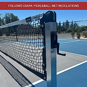 Dominator In Ground Pickleball System - Includes Two Heavy Duty Square Pickleball Posts with Net and Sleeves - Aluminum, Rust Free, and Follows USAPA Standards