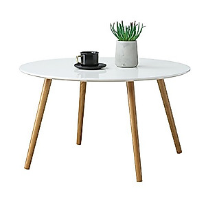 Convenience Concepts Oslo Round Coffee Table, Glossy White