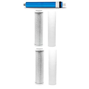 CFS Compatible with HYDRO LOGIC STEALTH RO100 FIVE FILTER PACK - 100 GPD RO MEMBRANE, CARBON, SEDIMENT FILTER FOR HYDROLOGIC SYSTEMS