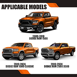 The Mechanic Shop TMS Truck Tailgate Assist Accessories Compatible with 2009-2018 Dodge Ram 1500 and 2019-2024 Ram 1500 Classic, 2010-2024 Ram 2500 3500 Tailgate Damping Strut Accessories