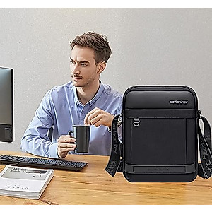 Aisinivo Messenger Bag Shoulder Bags Man Purses and Bags Small Crossbody Bags for Men Travel Bag (Deep black)