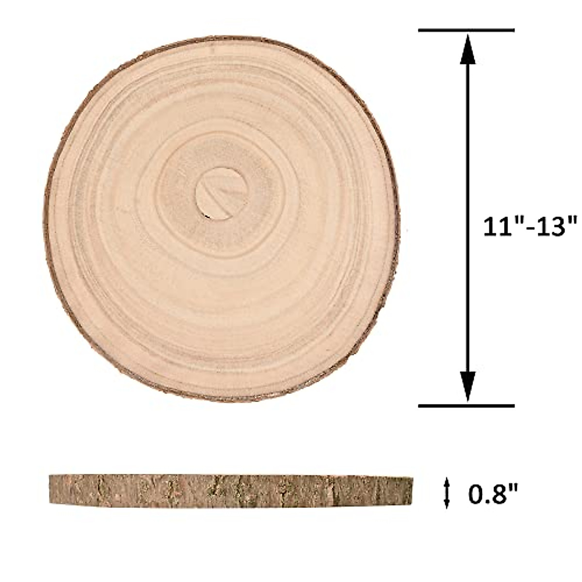 WILLOWDALE 5Pcs Large Wood Slices for Centerpieces, 11-13 Inches Unfinished Wood Circles for Crafts Rustic Wood Round Wooden Ornaments, Wood Decor for Table Centerpieces for Wedding Party