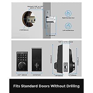 ARPHA Electronic Keypad Deadbolt, Keyless Entry Door Lock with Keypads, Deadbolt Smart Lock, Large Button, Auto Lock, Easy Installation, Black