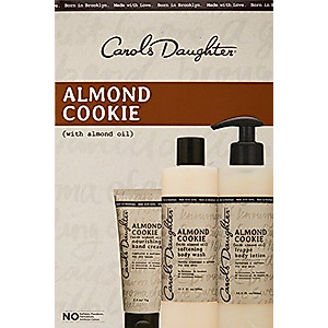 Carol’s Daughter Almond Cookie Body Gift Set For Dry Skin, Blended with Almond Oil, Contains Sulfate Free Body Wash, Hand Cream, and Body Lotion, Paraben Free