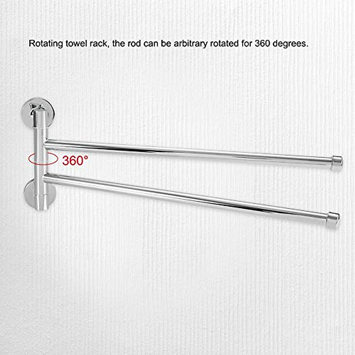 Towel Rack, Stainless Steel Towel Rail hroom Storage Shelf with 2 Towel Bar Wall Mounted Towel Holder for hroom Hotel Kitchen(2 Arms)