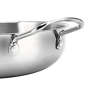 Stainless Steel Binaural Noodle Pot, Korean Ramen Pot Small Stockpot for Home Office Dormitory Outdoor Camping(#3)