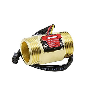 GREDIA G1" Male Thread Brass Water Flow Sensor Switch Hall Effect Liquid Flowmeter Fluidmeter Counter BSP 2-50L/Min（58mm in Total Length）
