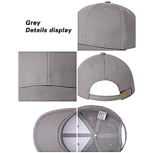 AOSMI 3 Packs Unisex Plain Cotton Strapback Baseball Hats Adjustable No-Logo Blank Clean Ball Caps for Men Women Outdoor Workout Black Grey Khaki