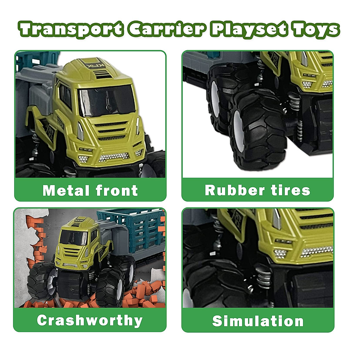 JUMEI Transport Truck Playset Toys,Toy Trucks Transport Carrier Truck with 4pvs Animals,Truck Toys for Kids 3-5, Toys,Animal Play Vehicles Toys, Car Toys for Boys 3-5 Years Old3-5 Years Old