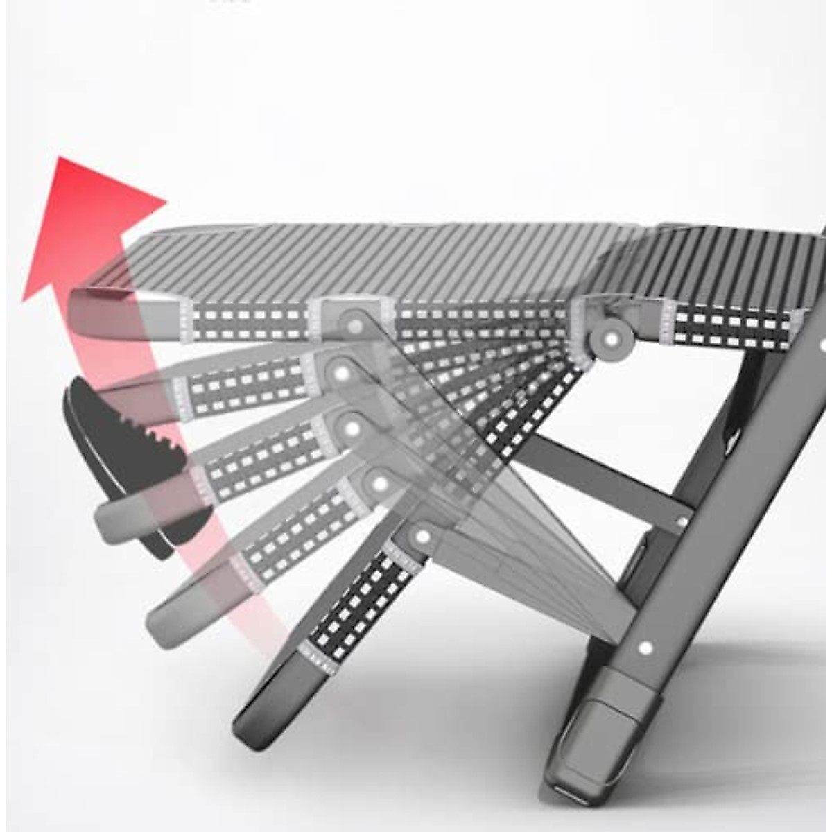 Phil Beauty Household Deck Chair Iron Alloy Balcony Chair 5 Gears Adjustable Leisure Nap with Pillow Portable,Black