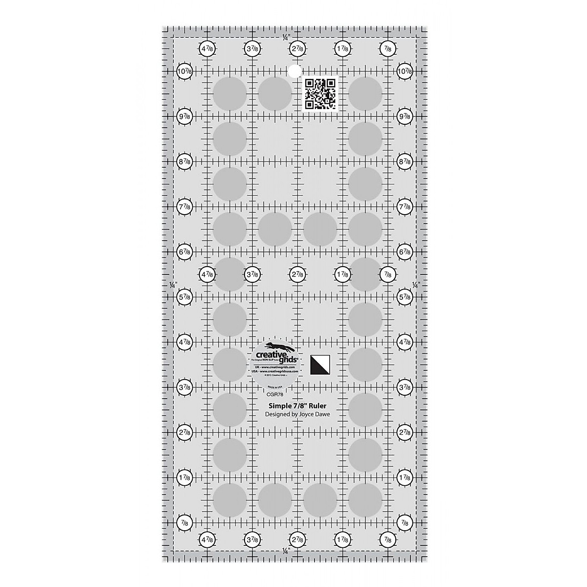 Creative Grids Simple 7/8 Triangle Maker Quilt Ruler - CGR78