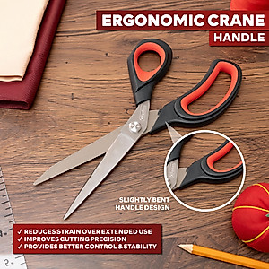 XFasten Heavy-Duty Professional Tailor Scissors, 9.5-Inch Heavy Duty Ultra-sharp Dressmaker’s Scissors Shears for Fabric Cutting | Sewing scissors for Fabric