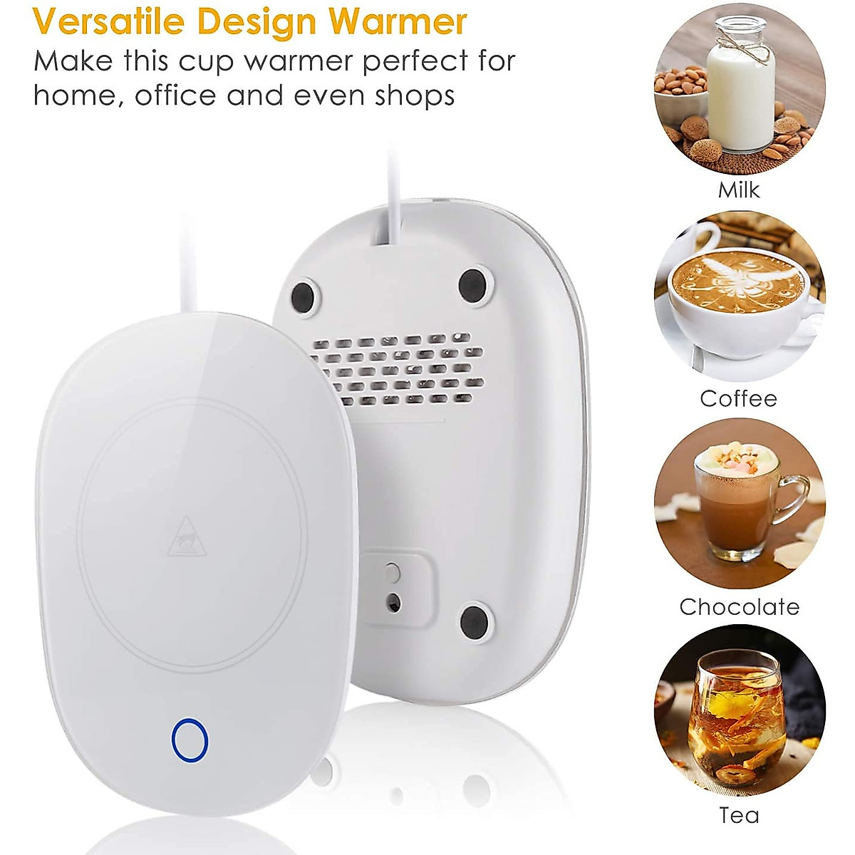 Coffee Mug Warmer, Electric Coffee Cup w/Auto Shut Off, Cup Warmer for Desk to Keep Temperature Up 131℉/ 55℃, Beverage Warmer for Coffee, Tea, Water, Milk, Heating Plate Candle Wax Warmer, Good Gift