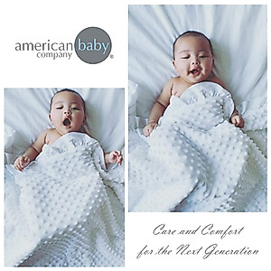 American Baby Company Heavenly Soft Minky Dot 3-Piece Mini/Portable Crib Bedding Set, Blue, for Boys and Girls