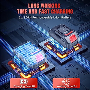 Cordless Caulk Gun, 21V Electric Caulking Gun Battery Powered with 2 Batteries & Charger & LED Light, 4 Adjustable Speeds Dripless Adhesive Caulk Gun Kit, 10oz/300ml Caulking Tool for Filling, Sealing