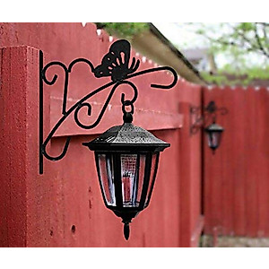 Amagabeli 4 Pack Hanging Plants Bracket 11" Planter Hooks Hanger Flower Pot Bird Feeder Wind Chimes Lanterns Patio Lawn Garden for Outdoor Indoor Wall Fence Screw Mount Against Door Arm Black BG156