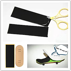ACFELLE Fingerboard Grip Tape, PRO Quality 8 Sheets Foam Black Wooden Mini Skateboard Strong Adhesive Stickers 110mm x 38mm (8)