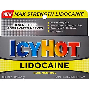 Icy Hot Max Strength Pain Relief Cream with Lidocaine Plus Menthol, 2.7 Ounces
