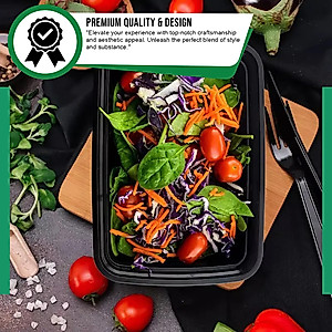 Fonteme 38 oz Meal Prep Container with Lids – 10 Pack | Disposable Food Storage Containers | BPA-Free, Microwave, Freezer Safe Rectangular Containers