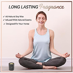 Relaxd Premium Sandalwood & Musk Scented Natural Soy Wax Candle (Prana), Large, Long Lasting Aromatherapy Essential Oil Candles