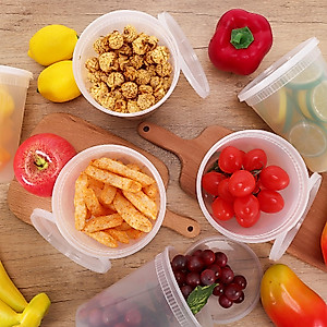 CACASO 24 Sets,32 oz Deli Containers with Lids,Plastic Food Storage Containers with Airtight Lids,32oz Soup Containers with Lids,Freezer Storage Containers for Soup,Stackable,Microwave/Dishwasher Safe