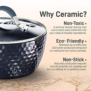 NutriChef Durable Non-Stick Dutch Oven Pot - High-Qualified Kitchen Cookware with See-Through Tempered Glass Lids, 3.6 Quarts, Works with Model: NCCW11DS), One size, Blue - NutriChef PRTNCCW11DSDOP