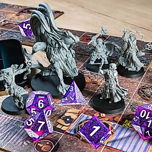 Juome Dice Resin Molds Silicone, DND Dice Silicone Molds for Epoxy Resin Casting with 7 Standard Stereoscopic Dice Cavities, Resin Mold for DIY Dices Making, Table Board Game Dice Lovers Gift