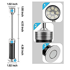 Magnetic Grill Light for Barbecue: Grill Lighting for Outdoor BBQ - Grilling Gifts for Men, Waterproof Heat Resistant Grill Accessories | 2 Pack Black